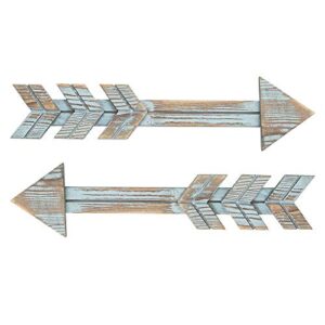 yxmyh arrow decor, blue wood arrow sign wall decor – decorative farmhouse home wall hanging decor, 2 pack