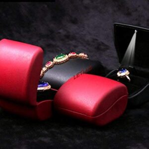 LILY TREACY PU Leather Jewelry, Earrings,Coin,Pendant, Necklace Box Case with Light up for Wedding, Engagement, Gift