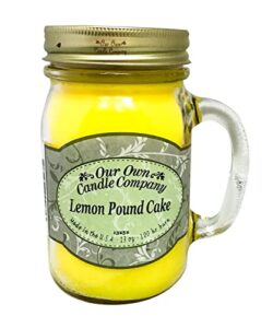 our own candle company lemon pound cake scented 13 ounce mason jar candle