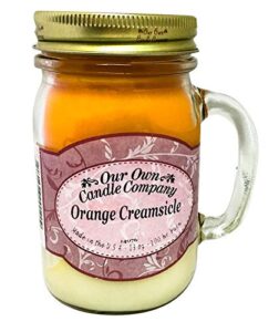 our own candle company orange creamsicle scented 13 ounce mason jar candle