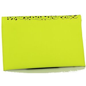 Women Wedding Party Purses Shoulder Bag Evening Day Clutch Bag, Lemon Green V1, Small