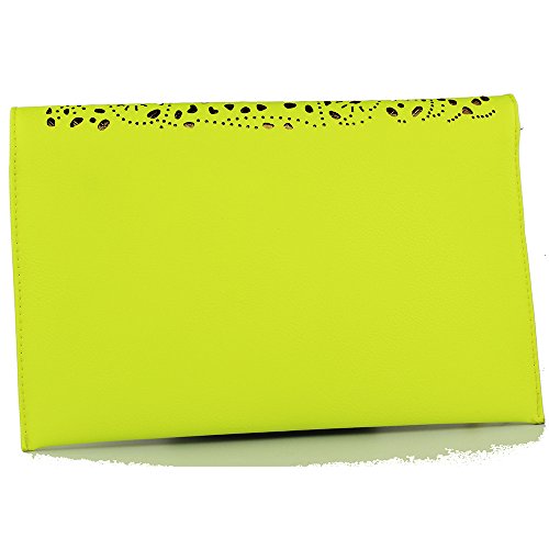 Women Wedding Party Purses Shoulder Bag Evening Day Clutch Bag, Lemon Green V1, Small