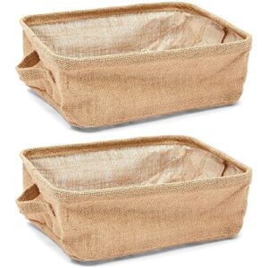 juvale foldable storage bins, linen baskets with handles for clothes, shoes (12.2 x 9.7 x 4 in, 2 pack)