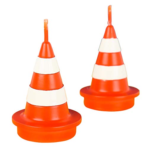 Birthday Candle Traffic Under Construction Molded Cone Candles Cake Topper Candle Set of 2