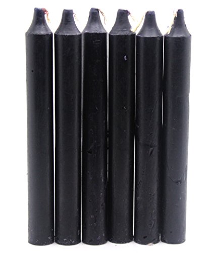 Govinda - Taper Candle 6 Inch - Black- Pack of 36