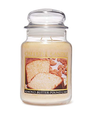 A Cheerful Giver - Almond Butter Pound Cake Scented Glass Jar Candle (24 oz) with Lid & True to Life Fragrance Made in USA