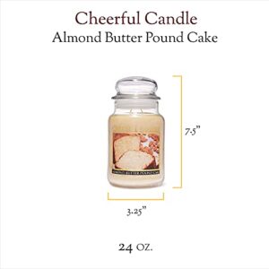 A Cheerful Giver - Almond Butter Pound Cake Scented Glass Jar Candle (24 oz) with Lid & True to Life Fragrance Made in USA