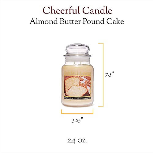 A Cheerful Giver - Almond Butter Pound Cake Scented Glass Jar Candle (24 oz) with Lid & True to Life Fragrance Made in USA