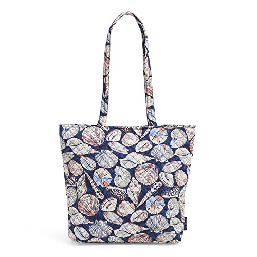 Vera Bradley Women's Cotton Tote, Morning Shells - Recycled Cotton, One Size