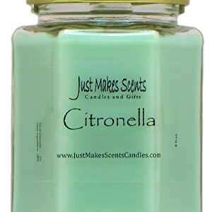 Citronella Scented Blended Soy Candle for Indoor Use by Just Makes Scents (Citronella)