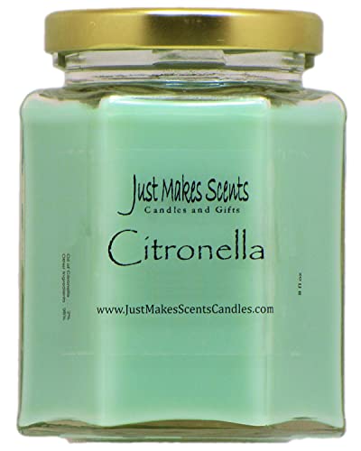 Citronella Scented Blended Soy Candle for Indoor Use by Just Makes Scents (Citronella)