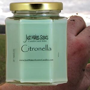 Citronella Scented Blended Soy Candle for Indoor Use by Just Makes Scents (Citronella)