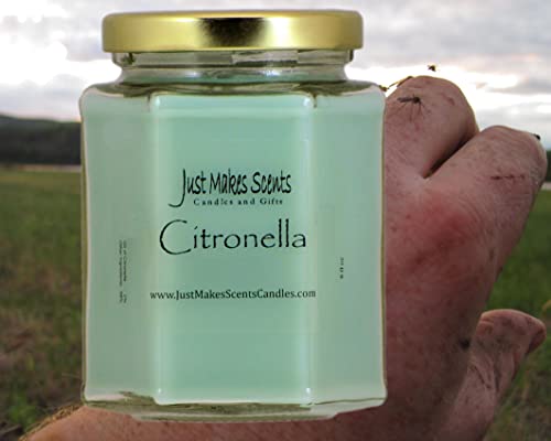 Citronella Scented Blended Soy Candle for Indoor Use by Just Makes Scents (Citronella)