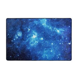 NiYoung Blue Galaxy Area Rug, Bedroom Living Room Kitchen Rug, Doormat Floor Mat Standing Mat, Children Play Rug Carpet Bathroom Rug Mat, Throw Rugs Carpet Yoga Mat