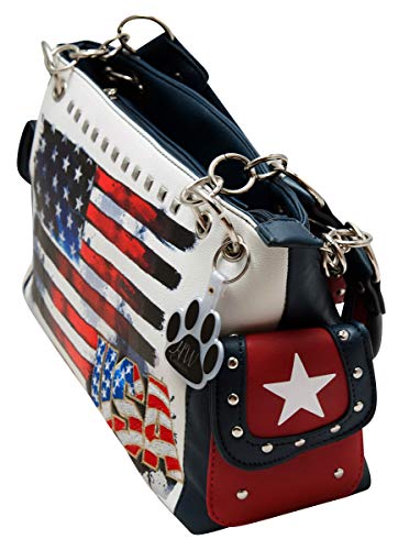 HW Collection USA American Flag Stars Stripe Concealed Carry Country Patriotic Handbag Wallet Set (USA Flag Set)