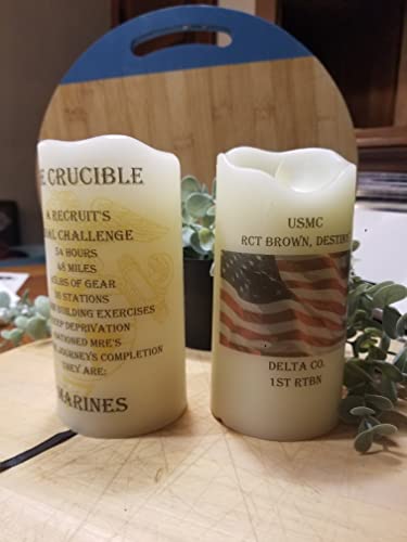 CRUCIBLE CANDLE-EGA- United States Marine Corps (USMC) moving flame Personalized