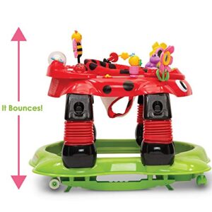 Delta Children Lil Play Station 4-in-1 Activity Walker - Rocker, Activity Center, Bouncer, Walker - Adjustable Seat Height - Fun Toys for Baby, Sadie the Ladybug