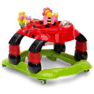 Delta Children Lil Play Station 4-in-1 Activity Walker - Rocker, Activity Center, Bouncer, Walker - Adjustable Seat Height - Fun Toys for Baby, Sadie the Ladybug