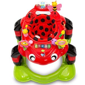 Delta Children Lil Play Station 4-in-1 Activity Walker - Rocker, Activity Center, Bouncer, Walker - Adjustable Seat Height - Fun Toys for Baby, Sadie the Ladybug