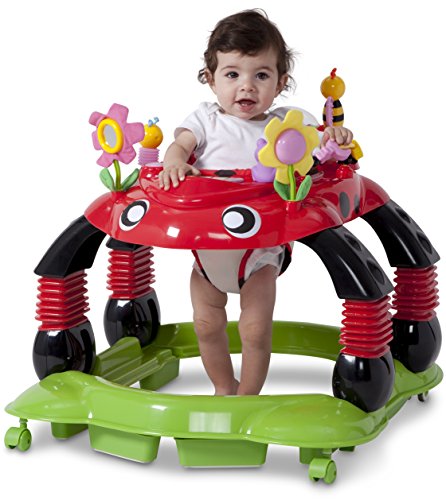 Delta Children Lil Play Station 4-in-1 Activity Walker - Rocker, Activity Center, Bouncer, Walker - Adjustable Seat Height - Fun Toys for Baby, Sadie the Ladybug