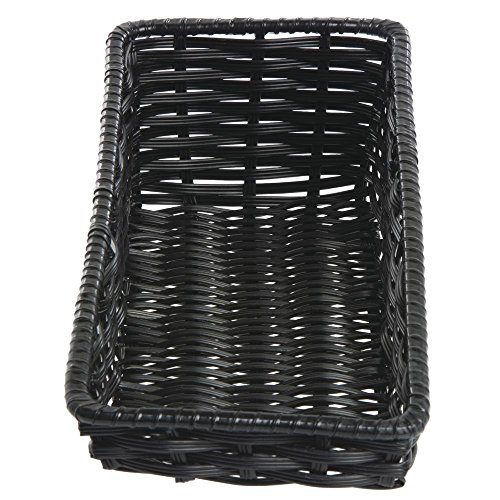 HUBERT® Black Storage Basket with Tapered Front - 7 1/2"L x 18"D x 1 1/2" to 5"D