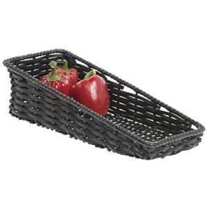 HUBERT® Black Storage Basket with Tapered Front - 7 1/2"L x 18"D x 1 1/2" to 5"D