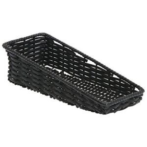 HUBERT® Black Storage Basket with Tapered Front - 7 1/2"L x 18"D x 1 1/2" to 5"D