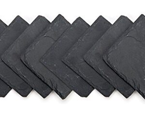 Trademark Innovations Slate Drink Coasters - Set of 8 - 4" x 4"