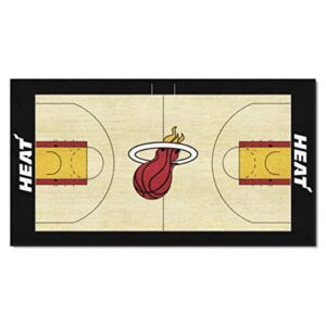 fanmats 9314 nba miami heat nylon face nba court runner-large , 29.5×54