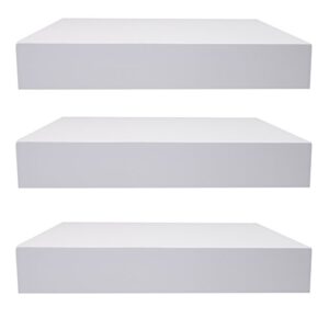 Sorbus Floating Shelves — Hanging Wall Shelves Decoration — Perfect Trophy Display, Photo Frames (White)