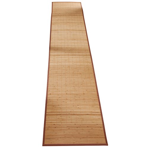 Miles Kimball Bamboo Non-Slip Runner with Nylon Trim, 23” x 118” – Narrow Rubber Backed Bamboo Runner with Water Resistant Capabilities for Kitchen, Sunroom, Hallway & Entranceway