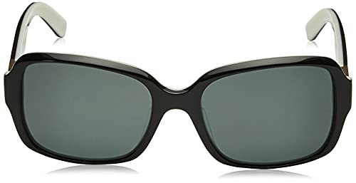 Kate Spade New York Women's Annora Rectangular Sunglasses, Black White/Gray Polarized, 54 mm