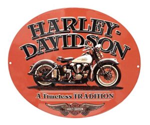 harley-davidson embossed timeless vintage motorcycle tin sign, orange 2010781