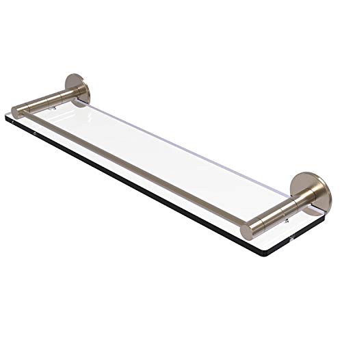 Allied Brass FR-1/22G Fresno Collection 22 Inch Vanity Rail Glass Shelf, Antique Pewter