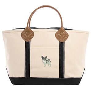 papillon black & white tote bag