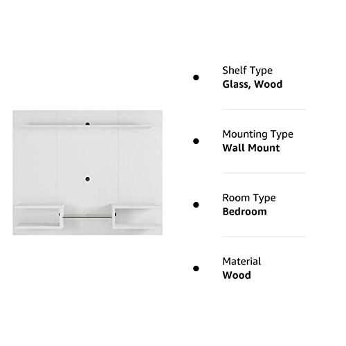 Manhattan Comfort Plaza Modern Floating Wall Entertainment Center with Display Shelves, 65.25", White