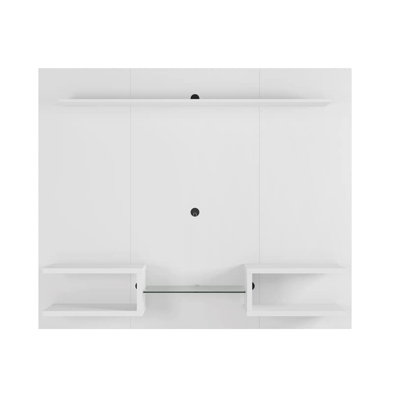 Manhattan Comfort Plaza Modern Floating Wall Entertainment Center with Display Shelves, 65.25", White