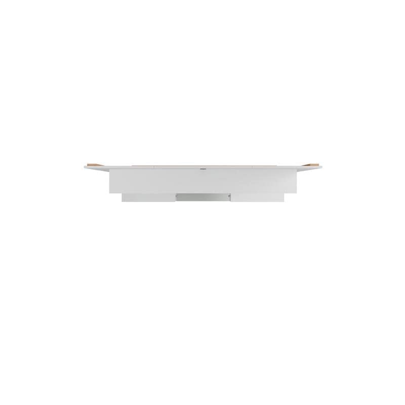 Manhattan Comfort Plaza Modern Floating Wall Entertainment Center with Display Shelves, 65.25", White