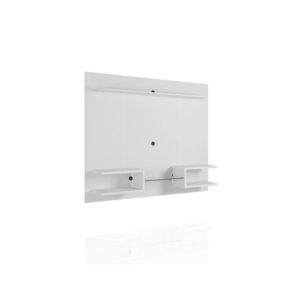 Manhattan Comfort Plaza Modern Floating Wall Entertainment Center with Display Shelves, 65.25", White