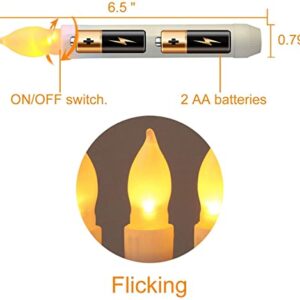 Raycare 12 PCS LED Flameless Taper Candle Lights, Flickering Flame Floating Candles, Battery Operated Tapered Candles for Party, Church, Christmas Decorations