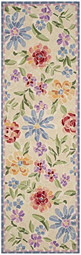 SAFAVIEH Chelsea Collection 2'6" x 8' Ivory HK214A Hand-Hooked French Country Wool Runner Rug