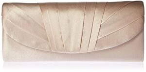 jessica mcclintock womens angel satin tuxedo flap clutch evening handbag, champagne, one size us