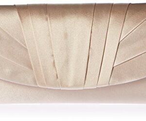 Jessica McClintock womens Angel Satin Tuxedo Flap Clutch Evening Handbag, Champagne, One Size US