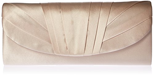 Jessica McClintock womens Angel Satin Tuxedo Flap Clutch Evening Handbag, Champagne, One Size US