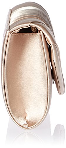 Jessica McClintock womens Angel Satin Tuxedo Flap Clutch Evening Handbag, Champagne, One Size US