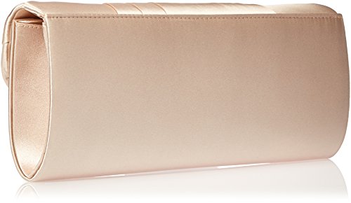 Jessica McClintock womens Angel Satin Tuxedo Flap Clutch Evening Handbag, Champagne, One Size US