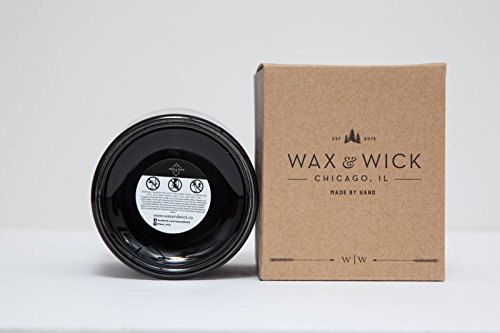 Wax and Wick 12oz. Pure Soy Wax Scented Candle with Double Wood Wick - Black, Mulled Cider Scent - Notes of Apple, Nutmeg, Vanilla, & Caramel