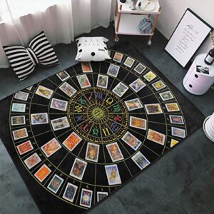 NiYoung Bedroom Living Room Kitchen Queen Size Kitchen Rugs Home Decor - Astrology Tarot Original Art Black Floor Mat Doormats Quick Dry Throw Bath Rugs Exercise Mat Throw Rugs Runner