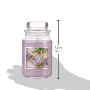 Village Candle Lavender Sea Salt Large Glass Apothecary Jar Scented Candle, 21.25 oz, Purple