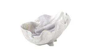 Deco 79 Aluminum Sea Life Shell Decorative Bowl, 17" x 11" x 7", Silver